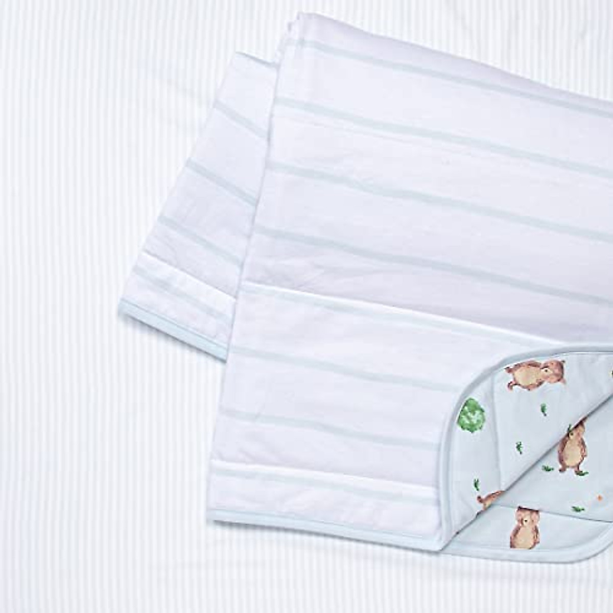 Burts Bees Baby Infant Reversible Blankets 100% Organic Cotton GOTS Certified - Storybook Bear Prints with Quilting Pattern Soft Nursery Blanket with 100% Polyester Fill for Size 30 x 40 Inch