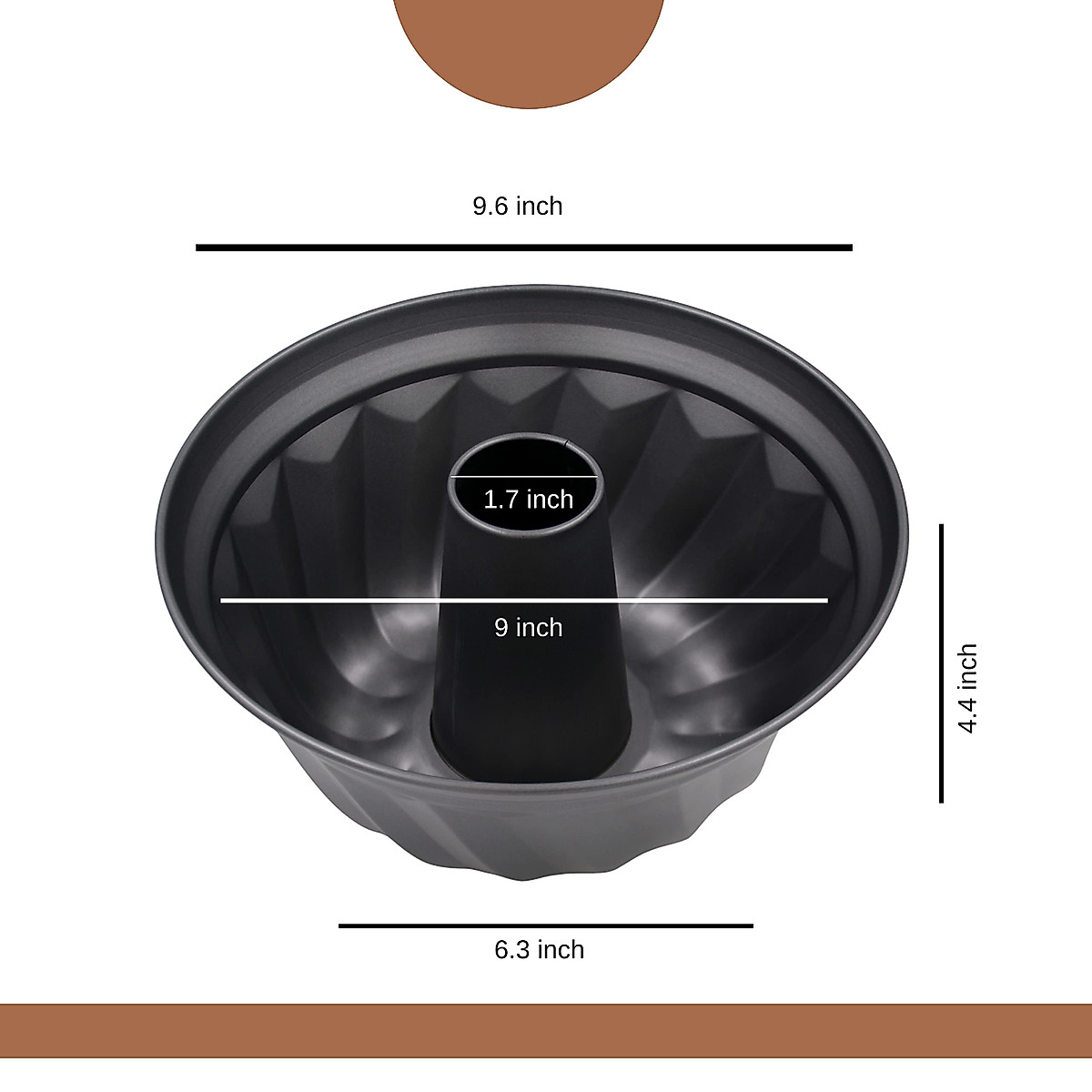 Grupo Gadmi Non-stick donut pan 10 inches diameter x 4 inches bottom Non-Stick Cake Pans Fluted Cake Pans for baking jelly pan pancake pan pancake baking pan box loaf pan loaf pans mold