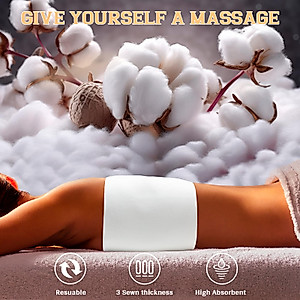 4 PCs Castor Oil Wrap- Reusable Castor Oil Packs Kit Adjustable Elastic Castor Oil Cloth Safe Organic German Cotton Plus Size for Belly, Waist, Back and Neck