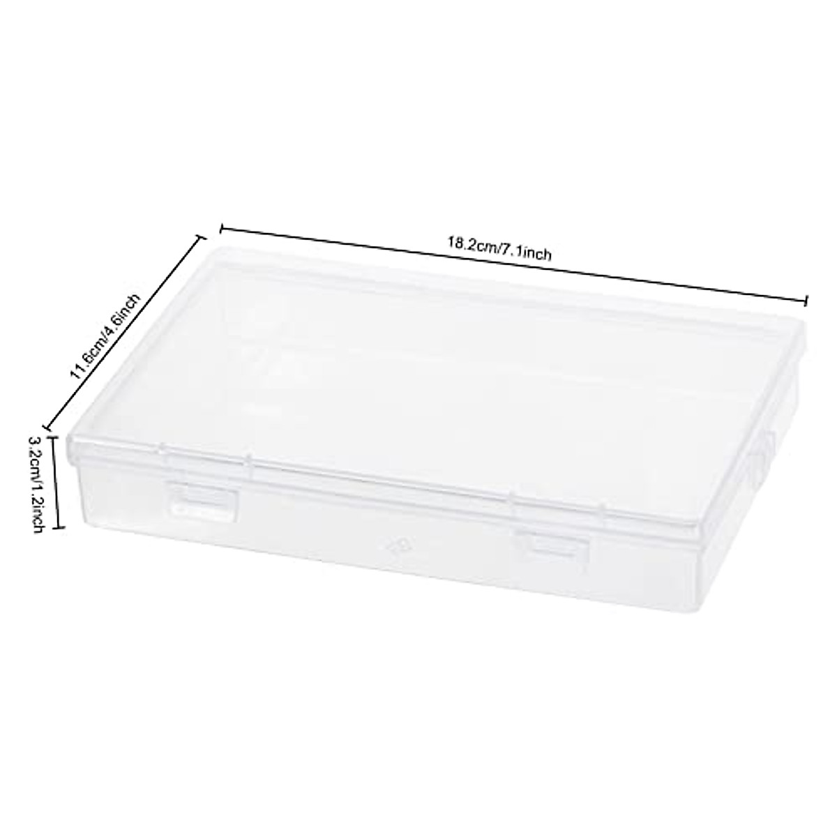 Katfort Small Storage Containers, 4 Packs Rectangular Plastic Storage Box with Lid 7.1''×4.6''×1.2'', Clear Containers for Storage, Beads, Crafts Accessories