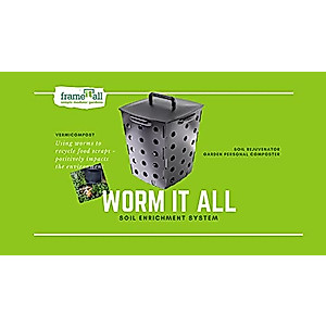 Frame It All Worm It All - Large Composting Bin, Enrich Soil Nutrients and Encourage Worm Castings, Produces Healthier Harvests, 12 Liter Capacity