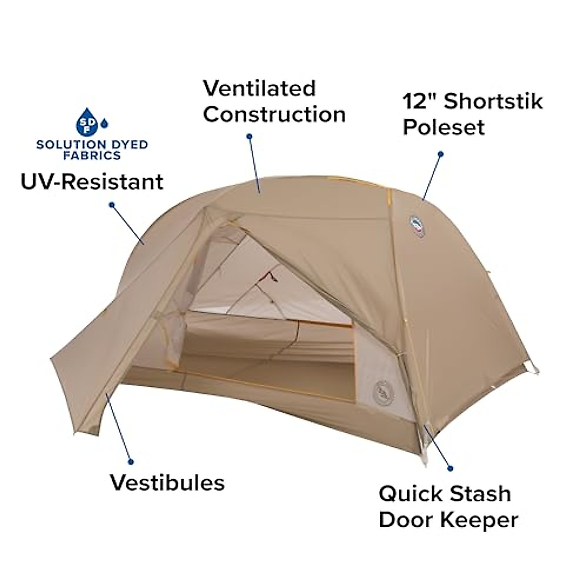Big Agnes Tiger Wall UL2 Ultralight Bikepacking Tent with UV-Resistant Solution Dyed Fabric