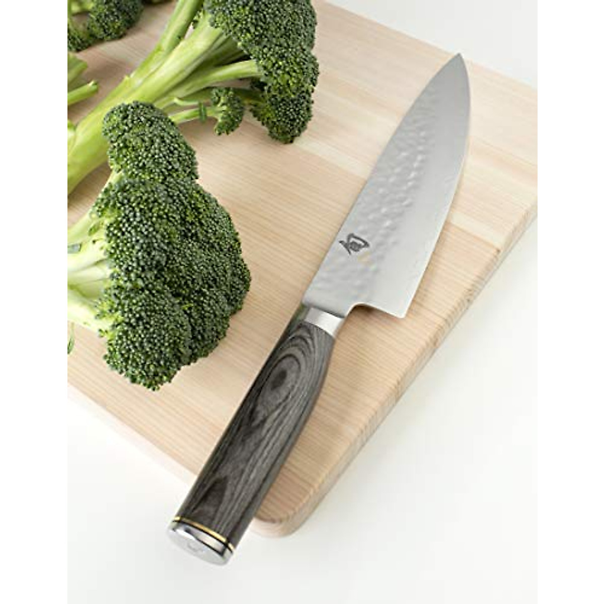 Shun Cutlery Premier Grey Chef's 8”, Thin, Light Kitchen Knife, Ideal for All-Around Food Preparation, Authentic, Handcrafted Japanese Knife, Professional Chef Knife
