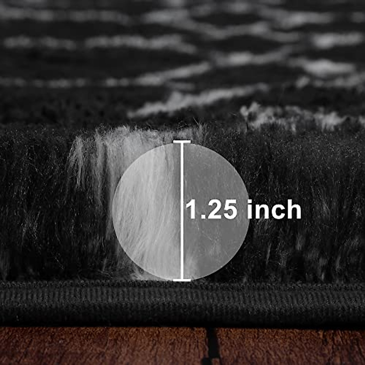 BSTLUV Soft Fuzzy Rugs for Living Room,Bedroom,6x9 Rug,Big Shag Furry Carpet,Black and White Rug,Fluffy Plush Area Rug,Large Cool Modern Rugs for Apartment,Classroom,Home Office,Men,Boys Room Decor