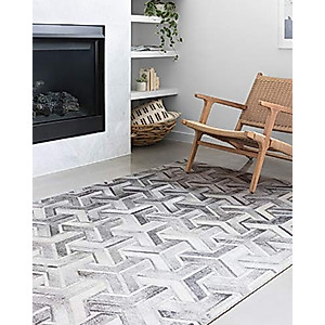 Loloi II Maddox Collection MAD-05 Silver/Ivory, Contemporary 7'-6" x 9'-6" Area Rug