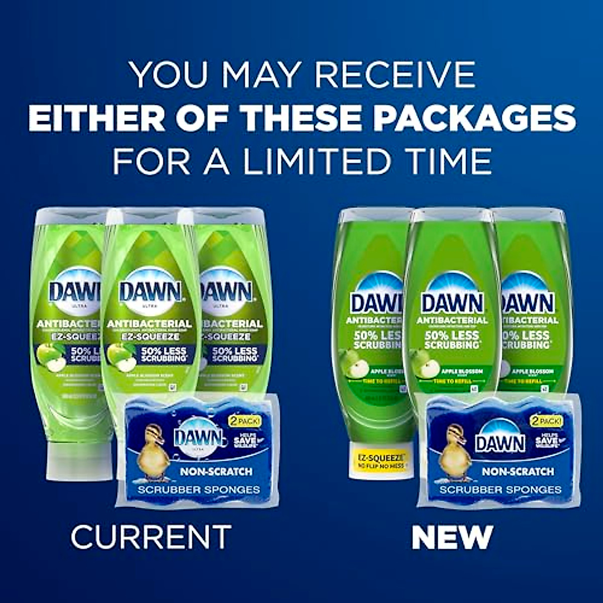 Dawn Ultra Anti-Bacterial EZ-Squeeze Hand Soap, Apple Blossom, 3x22 Fl Oz (Packaging may vary)