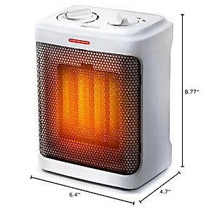 Pro Breeze Space Heater – 1500W Portable Electric Heater for Indoor Use, Ceramic Heater with Adjustable Thermostat, Small Heater for Home, Bedroom, Office, Garage with 3 Operating Modes - White