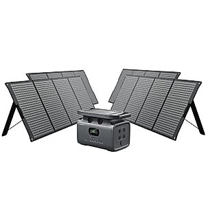 GROWATT Solar Generator, Portable Power Station 1512Wh with 800W Solar Panels, 4 x 110V/2000W AC Outlets (4000W Peak), 2.5 Hrs Solar Charging, Emergency Power Backup for Outdoor Camping, Home, RV