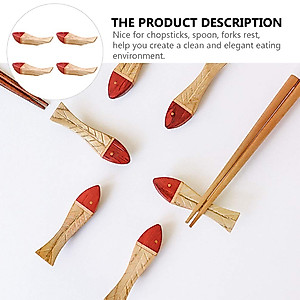 Hemoton Fork 4pcs Fish Shaped Chopstick Rest Japanese Chopsticks Dining Table Decor Wedding Chinese Decor Dinner Table Decor Chopstick Holder Japanese Decor Wood Simple Acid Branch
