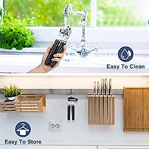 Can Opener, Can Opener Manual with Stainless Steel Sharp Blade - Smooth Edge & Ultra Sharp, Multifunctional Heavy Duty Handheld Can Opener with Anti-slip Hand Grip & Large Turning Knob (Black)