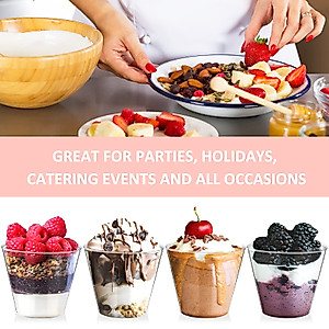 Eupako 5 oz Clear Plastic Dessert Cups 100 Pack Small Clear Plastic Tumbler Cups Great for Desserts, Appetizers, Puddings, Mousse