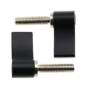 E-outstanding 2pcs L-Shaped 7-Shaped Handle Screw M5 20mm Male Threading Rotating Knob Adjustable Thumb Lever Screw Black for Photographic Equipment