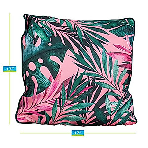 Sun-Ray 214015 Seat Cushion with Flame Retardant Filling, Pink/Green