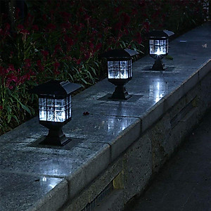 LED Solar Outdoor Light Waterproof Decorative Outside Solar Wall Lamp Portable Pillar Stigma Lawn Light for Home Garden Column Cage Path Landscape Grass Street Patio Backyard Villa Decoration 2 Pack
