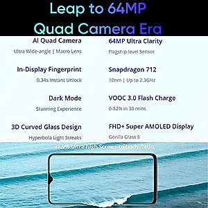 Realme XT 128Gb + 8GB Dual Sim 4G LTE Octa-core Snapdragon 712 International Version -No Warranty (Pearl White)