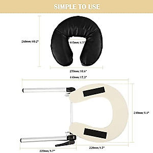 VARIPOWDER Aluminum Adjustable Massage Face Cradle with Pillow Cushion,Standard Universal Massage Table Bed Face Cradle Comfort Beauty Spa Headrest Bed face Cradle for Tables