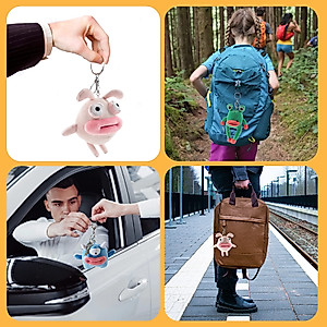 Furvana 5 Inch Lovely Monster Animal Stuffed Doll Plush Toy Keychain Key Holder Bag Pendant, Carnival Prizes for Kids, Valentine Gifts Toys