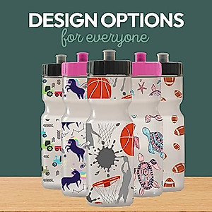 50 Strong Kids Water Bottle | 22 oz. BPA- Free Sports Squeeze Water Bottles with Pull Top Cap |Perfect Water Bottle for School | Reusable & Durable for Boys & Girls | Made in USA