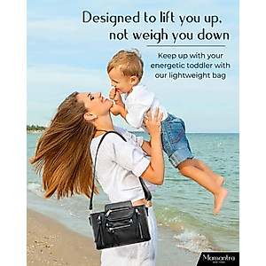 Water Bottle Carrier Purse in Premium Vegan Leather - Stylish Gift for Moms - Crossbody Mom Bag 11.5" x 9" x 4"