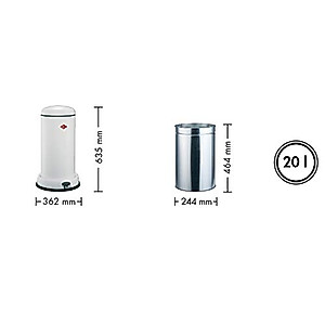 Wesco Baseboy Waste SMLR Waste Bin, Stainless Steel, Lemon Yellow, 38 x 38 cm