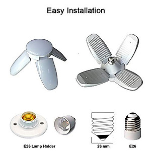 LED Garage Light Bulbs, Super Bright 48W Cool Daylight 5000 Lm 6500K Deformable Ceiling Fixtures for Shop, Laundry Room, Attic, Workbench, Pantry, Basement, Barns