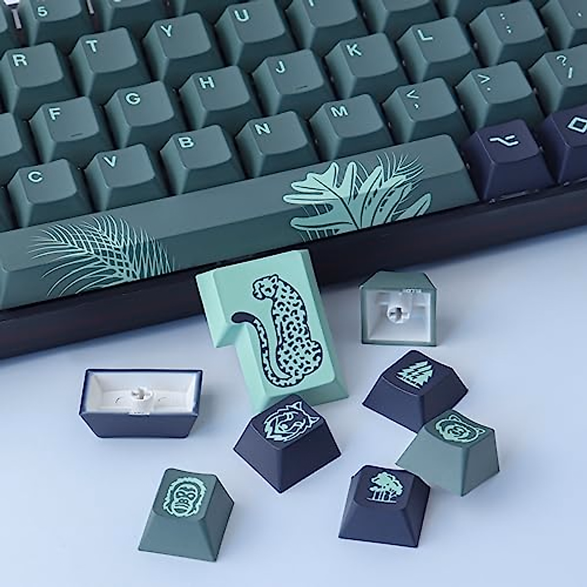 JOMKIZ PBT Keycaps, 157-key Dyed Sublimation Cherry Profile Custom Keycap Set for Cherry MX Switches ISO/ANSI Layout Mechanical Keyboards