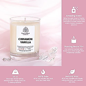 Foreverwick Cinnamon Vanilla Candle | Diamond Candle | Scented Jar Candle | Strong Scented Candles for Decor | 14 oz & 70 Hrs Burning Time