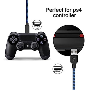 10ft PS4 Controller Charger Charging Cable for Microsoft Xbox One S/X Elite Controller, Long Replacement Charger Cord for Sony Playstation-4/ PS4 Pro/ PS4 Slim/ PS4 DualShock 4 Wireless Accessories