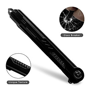 Carimee Pocket Knife，Gentleman’s Slim Knife with Tanto 7CR13Mov Stainless Steel Blade, Clip, Window Breaker, Outdoor Gadget 2023 Gifts for men women