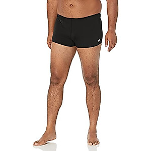 Speedo Men's Swimsuit Square Leg Endurance+ Solid,Speedo Black,30