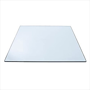 36" Square Clear Glass Table Top 3/8" Thick Pencil Edge