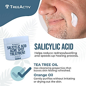 TreeActiv Invisible Acne Spot Treatment, 150+ Treatments, Salicylic Acid & Tea Tree Oil No Show Spot Treatment for Cystic & Hormonal Acne, Works for Blackheads & Whiteheads