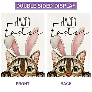 St Patricks Day Garden Flags 12 x 18 Double-Sided Green Hat Clovers Burlap Easter Day Garden Flags He is Risen LGBT Decorations