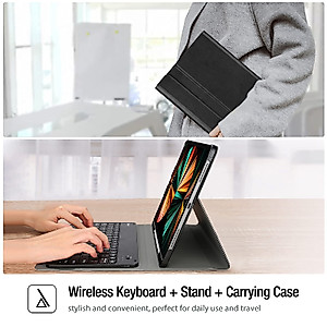 ProCase Keyboard Case for iPad Pro 12.9 2022 2021 2020 2018, Slim Shell Lightweight Cover with Magnetically Detachable Wireless Keyboard for iPad Pro 12.9 Inch 6th 5th 4th -Black