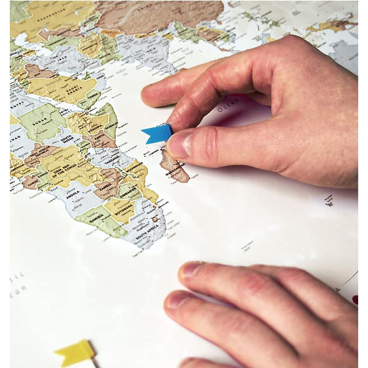 Map Your Travels Deluxe Push Pin World Map | Premium Wood Frame | Personalized Gift Map | Handmade in Minnesota | 33" x 21"