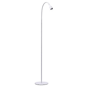BLACK+DECKER Gooseneck LED Floor Lamp, 54" Height with Weighted Base, White (VLED1824F-WHITE-BD)