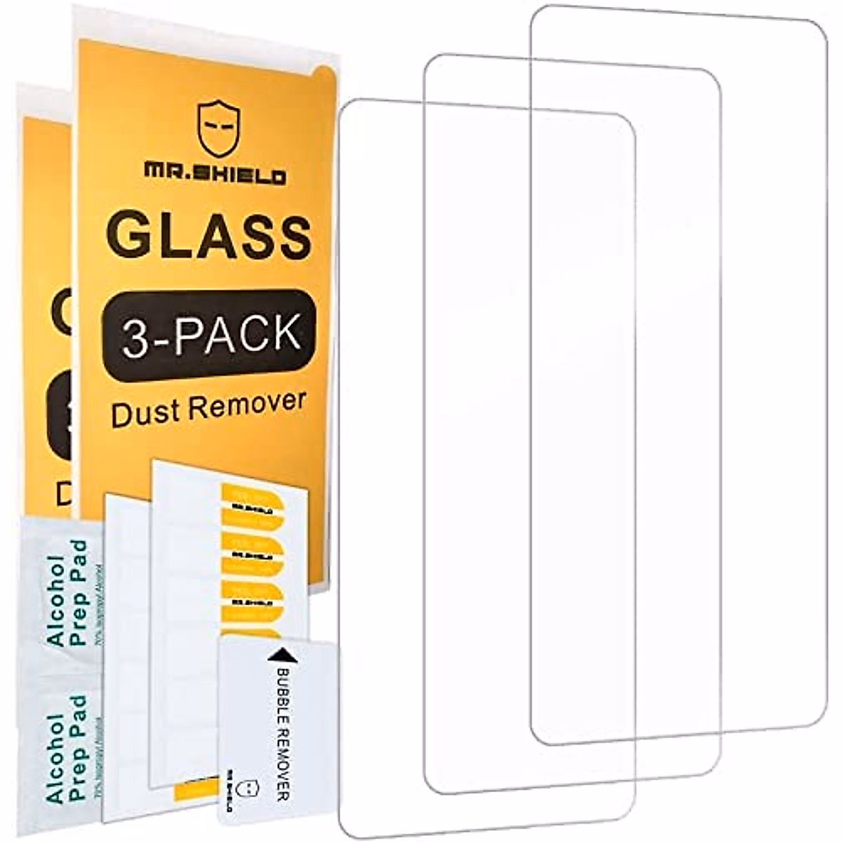 Mr.Shield [3-Pack] Designed For OnePlus 9 / OnePlus 9 5G [Upgrade Maximum Cover Screen Version] [Tempered Glass] [Japan Glass with 9H Hardness] Screen Protector with Lifetime Replacement