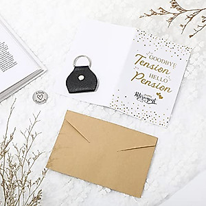 5 Pcs Retirement Gift Hug Scented Candle Goodbye Tension Bluebells Scented Candle Soy Wax Aromatherapy Candle Pocket Hug Token PU Leather Keychain Funny Retirement Card Retro for Retirement Gift