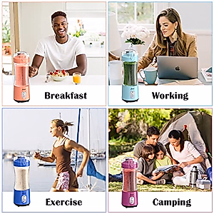 Personal Size Blender Smoothies and Shakes, Aoozi Portable Blenders, Mini Blender USB Rechargeable, Handheld Blender Sports,Travel and Home (Rasberry)