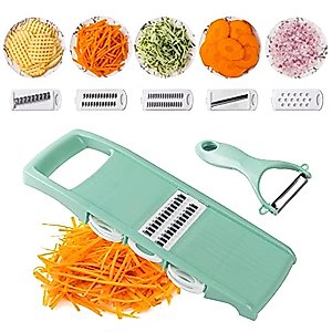 Nbguigdstr Mandoline Slicer for Kitchen 7-in-1 Mandoline Food Slicer,Vegetable/Cheese/Potato/Carrot/Cucumber Grater,Slicer, Cutter, Grinder,Waffle Fry Cutter For Potatoes,Julienne Peeler