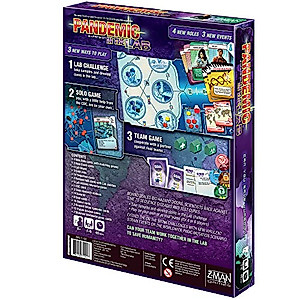 Pandemic in the Lab Board Game EXPANSION | Family, Strategy, Cooperative Board Game | Ages 8+ | 1 to 6 players | Average Playtime 45 minutes | Made by Z-Man Games