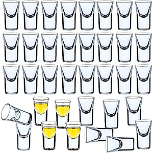 Ioffersuper 36-Pack Shot Glasses Set, 10Ml/0.338 Oz Mini Shot Glasses with Heavy-Duty Base, Mini Wine Glasses, Thickness Glass
