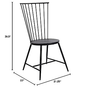 OSP Home Furnishings Bryce 26" Dining Chair, Alloy Steel, Black