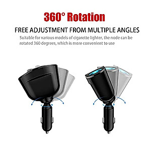 Car Cigarette Lighter Splitter, 2-Socket Cigarette Lighter Adapter with LED Voltmeter, Dual USB QC3.0 Type-C 20W PD Fast Car Charger, 12V/24V Car Splitter Adapter for Smart Phone GPS Dash Cam