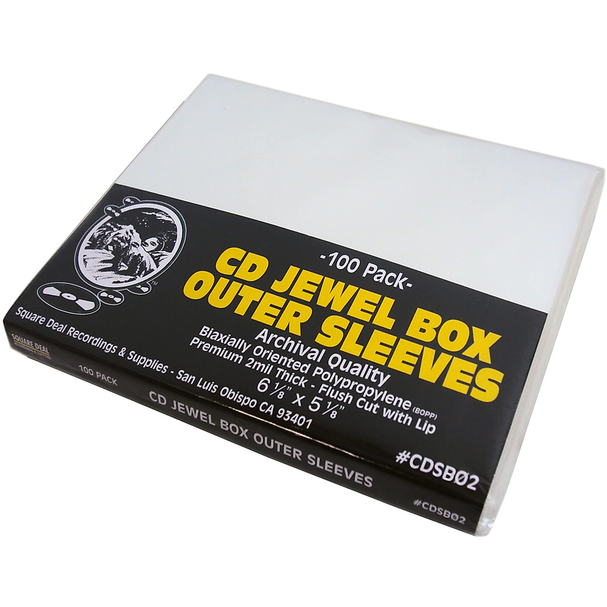 (500) CD Jewel Box Outer Sleeves - Premium 2mil Thick - Flush Cut - Archival Quality #CDSB02