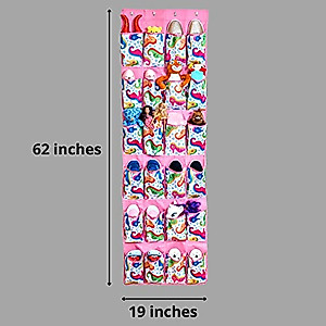 DESQUIGGLE Girls Shoe Organizer, Toddler Shoe Organizer, Seahorses Design Over the Door Kids Shoe Rack