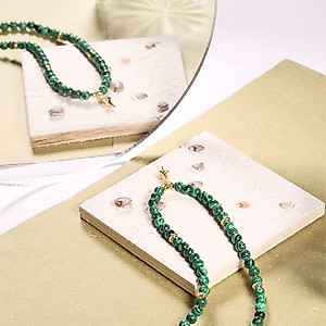 PEARLADA Boho Malachite Beaded Choker, Chakra Gemstone Necklace for Women, 18k Gold Star Charm Pendant Necklace