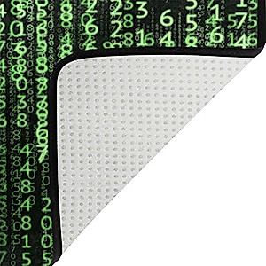 Shower Curtain Sets with Rugs for Bathroom Matrix Code Digital Numbers 72 x 72 Inch Shower Curtains in Bath with 12 Hooks