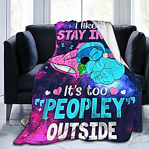 Cute Blanket Flannel Throw Blankets Couch Bed Sofa Fleece Blanket Ultra Soft Fuzzy Warm Cozy Flannel Fleece Bed Blanket Lightweight Decorative Living Room 50"X40"