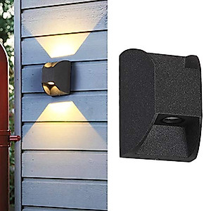 Creative Wall Lamp- Modern Dual- Side Glowing Outdoor Light Wall Light Waterproof Garden Courtyard Lamp for Home Farmyard Balcony Aisle Corridor (Black)